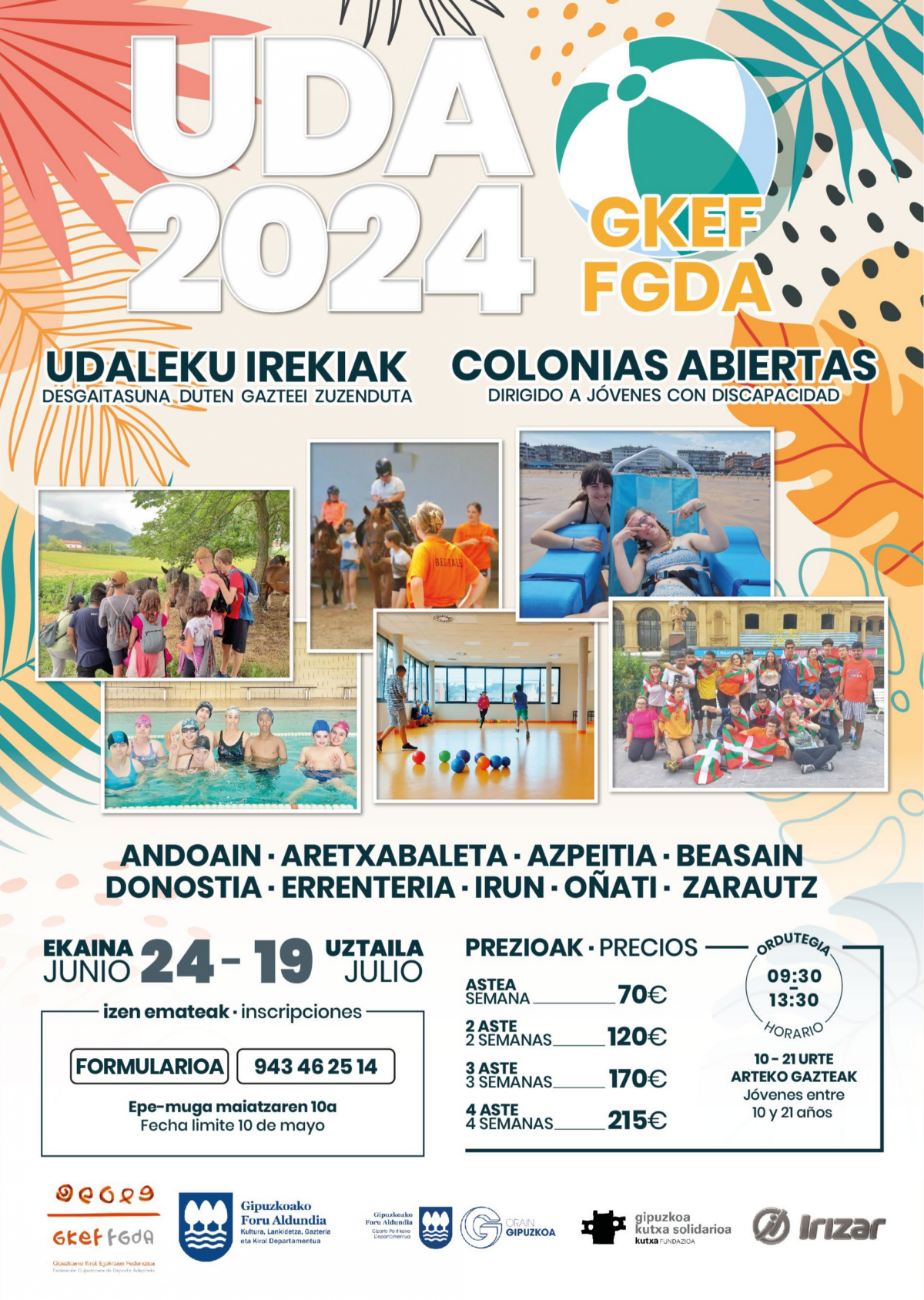 COLONIAS ABIERTAS 2024 EN GIPUZKOA - GKEF-FGDA